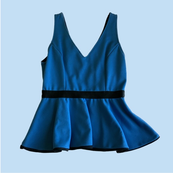 Aqua | Tops | Nwt Aqua Blue And Black Thick Peplum Tank Top | Poshmark